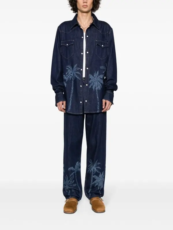 Alanui Graphic-print Straight-leg Jeans
