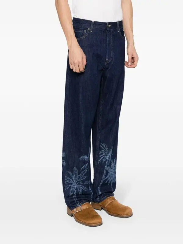 Alanui Graphic-print Straight-leg Jeans