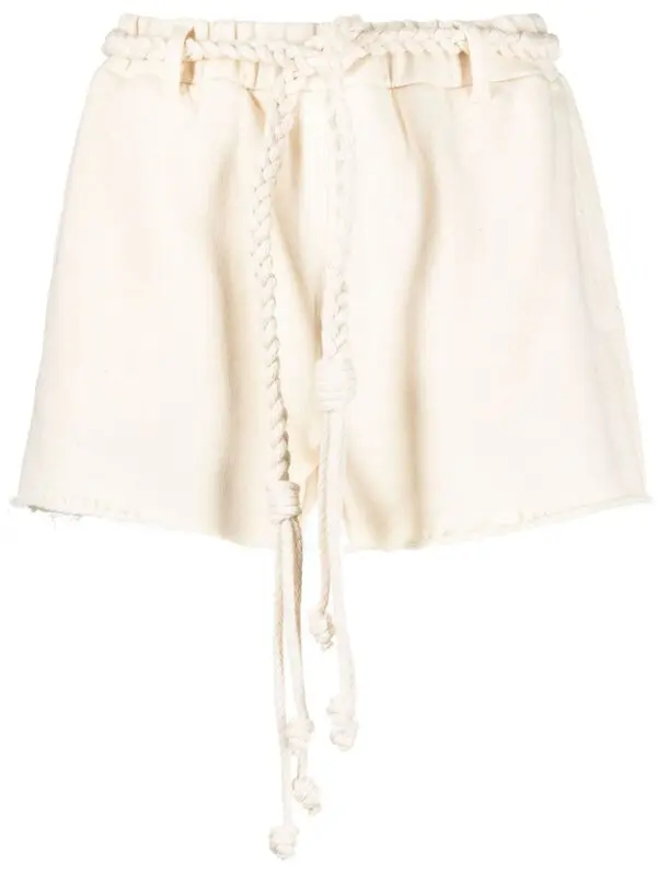 Alanui Braided-belt Cotton Shorts