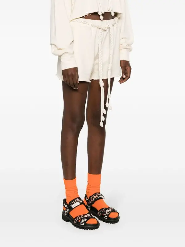 Alanui Braided-belt Cotton Shorts
