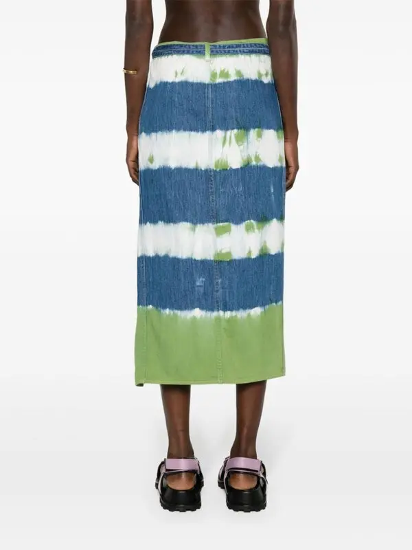 Alanui Magic Journey Denim Wrap Skirt