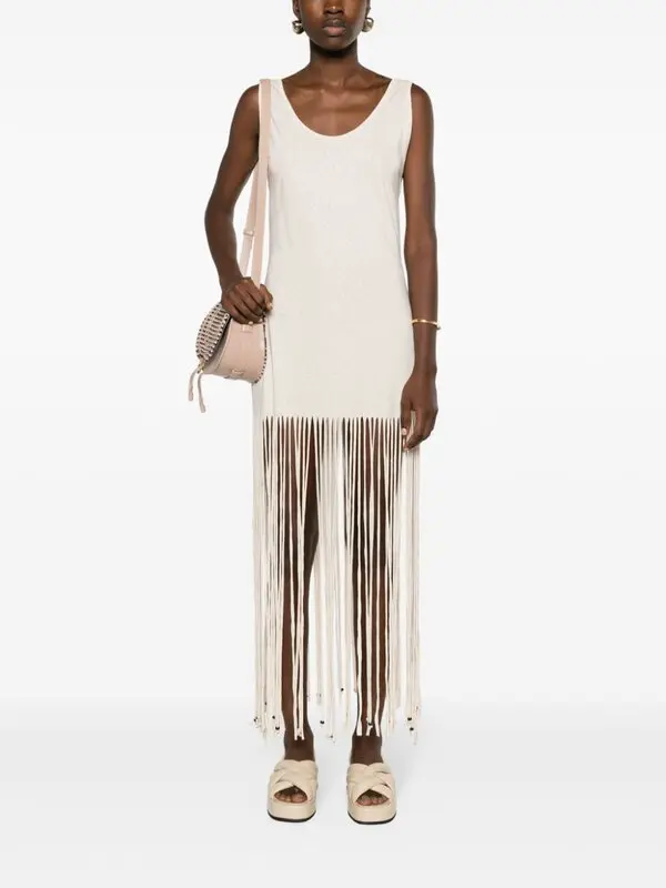 Alanui Monsoon Fringed Maxi Dress - Neutrals