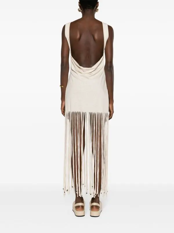 Alanui Monsoon Fringed Maxi Dress - Neutrals