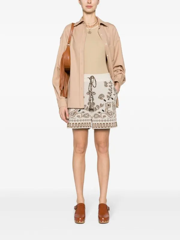 Alanui Bandana-jacquard Cotton-piqué Shorts - Neutrals