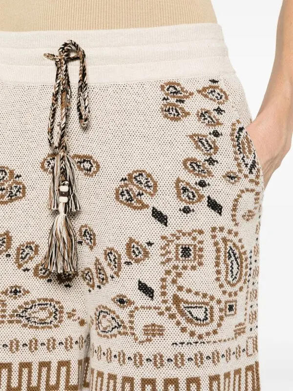Alanui Bandana-jacquard Cotton-piqué Shorts - Neutrals