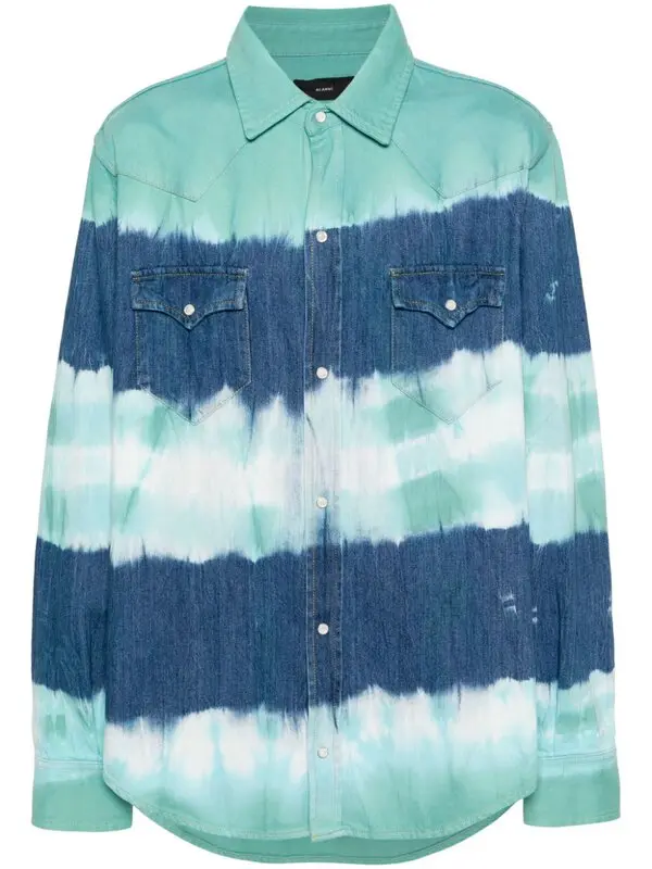 Alanui Tie-dye Print Cotton Shirt - Blue