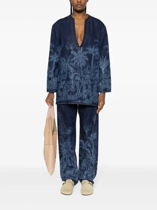 Alanui Jungle Toile De Jouy Straight-leg Jeans