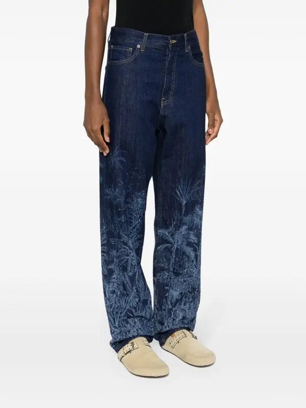 Alanui Jungle Toile De Jouy Straight-leg Jeans