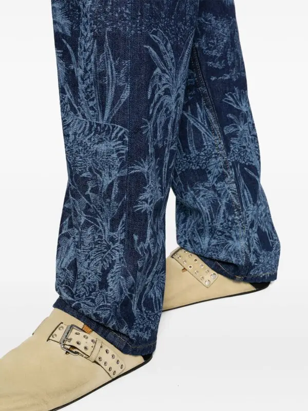 Alanui Jungle Toile De Jouy Straight-leg Jeans