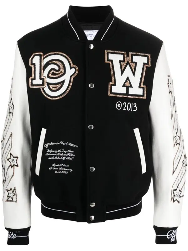 Off-White Logic Varsity Jacket - Black