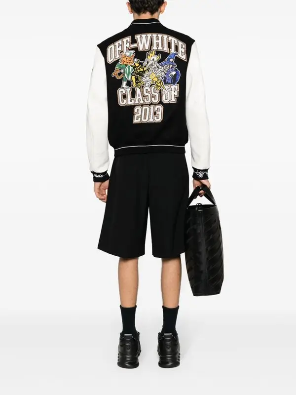 Off-White Logic Varsity Jacket - Black