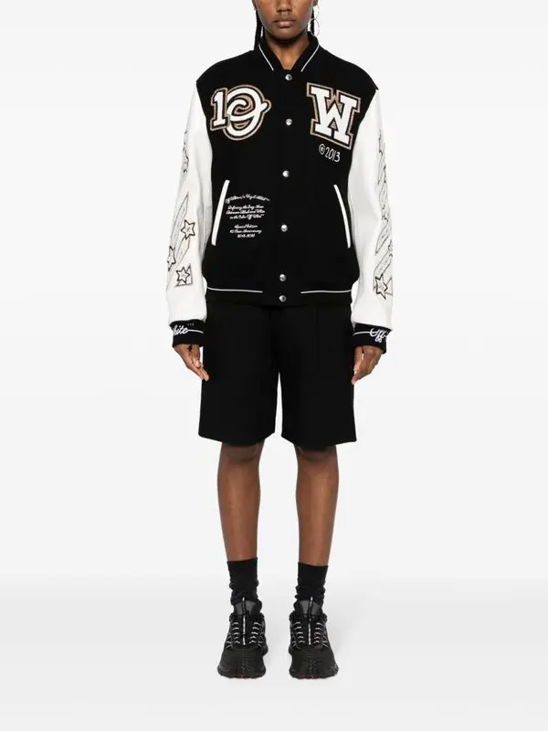 Off-White Logic Varsity Jacket - Black