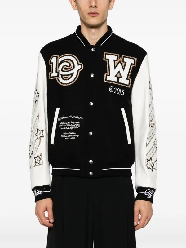 Off-White Logic Varsity Jacket - Black