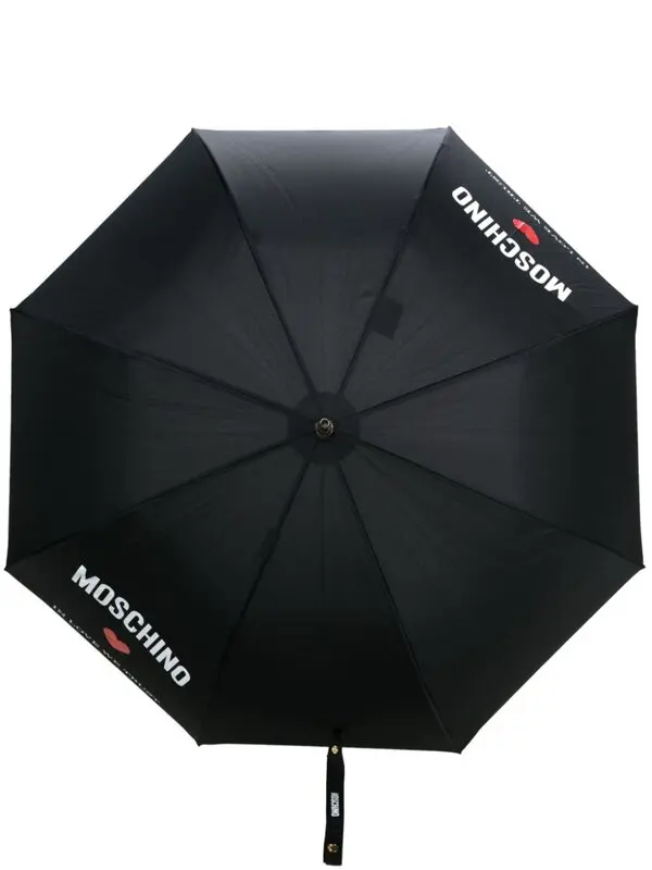 Moschino Slogan-print Umbrella - Black