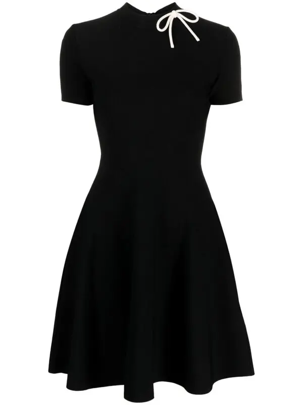 Valentino Garavani Bow-embellished Knit Minidress