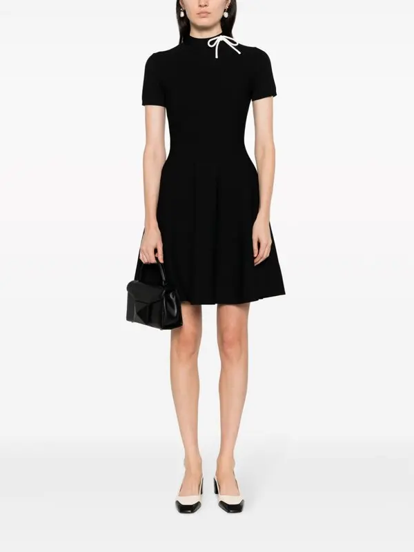 Valentino Garavani Bow-embellished Knit Minidress