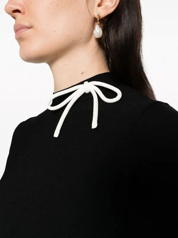 Valentino Garavani Bow-embellished Knit Minidress