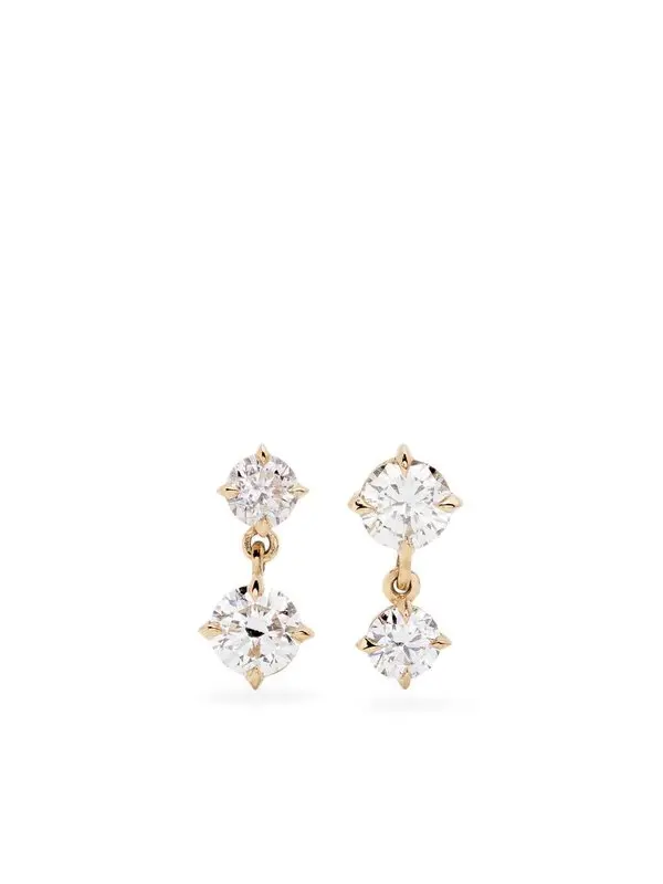 Lizzie Mandler Diamond Drop Earrings - Gold