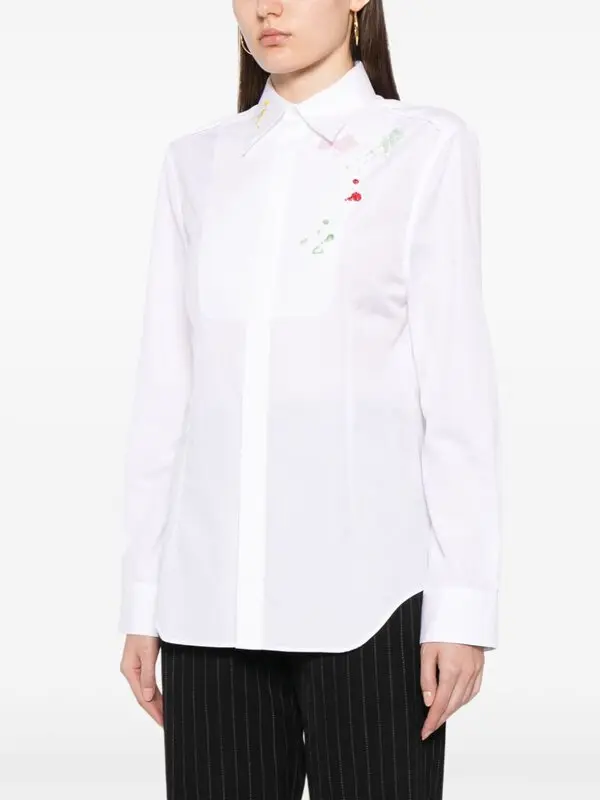 Undercover Floral-embroidered Cotton Shirt