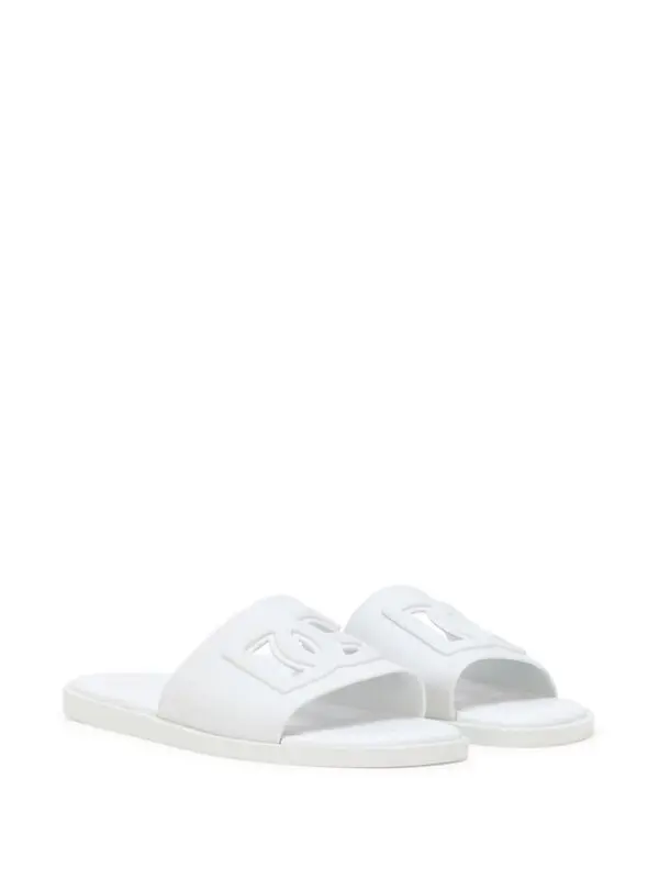 Dolce & Gabbana Logo Embossed Slides - White