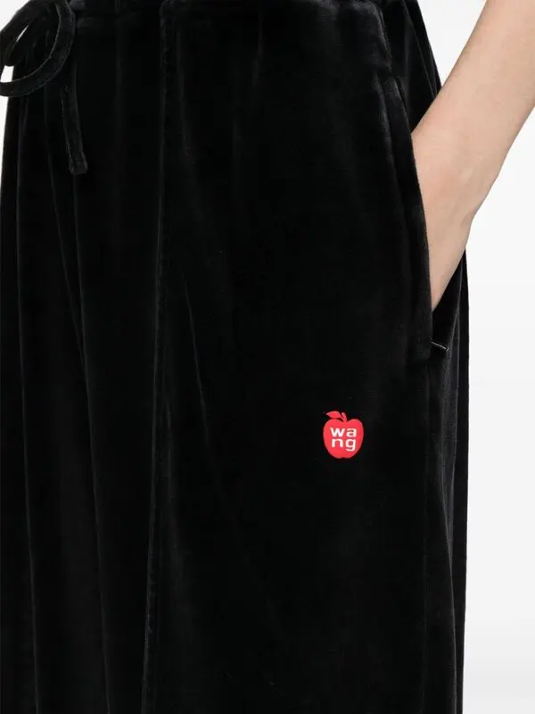Alexander Wang Logo-appliqué Velour Track Pants