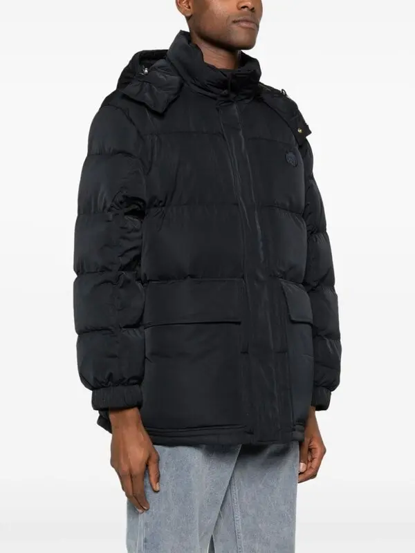 Maison Kitsuné Logo-appliqué Hooded Puffer Jacket - Black