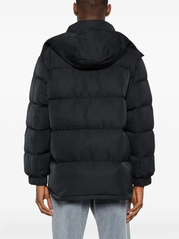 Maison Kitsuné Logo-appliqué Hooded Puffer Jacket - Black