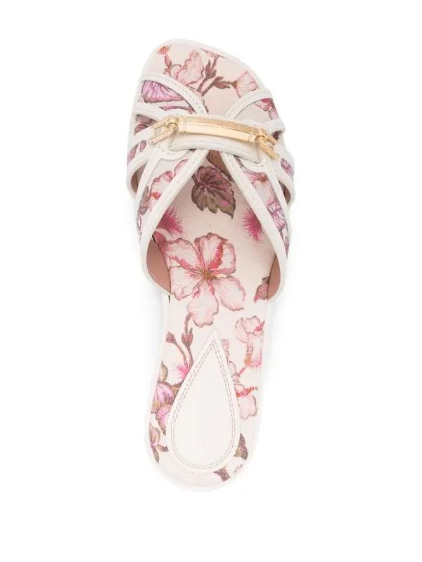 Zimmermann Prisma Floral-print Flat Sandals