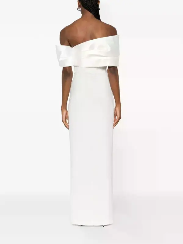 Solace London Alexis Off-shoulder Maxi Dress - Neutrals