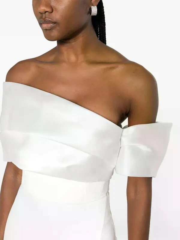 Solace London Alexis Off-shoulder Maxi Dress - Neutrals