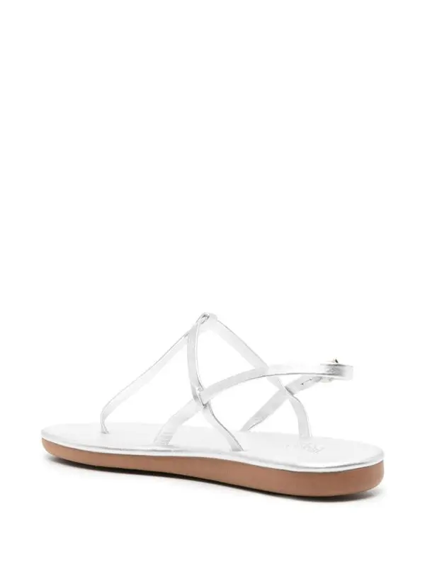 ANCIENT GREEK SANDALS Lito Metallic Leather Sandals - Silver