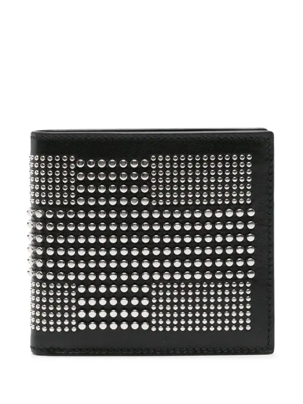 Alexander McQueen Studded Bi-fold Leather Wallet - Black