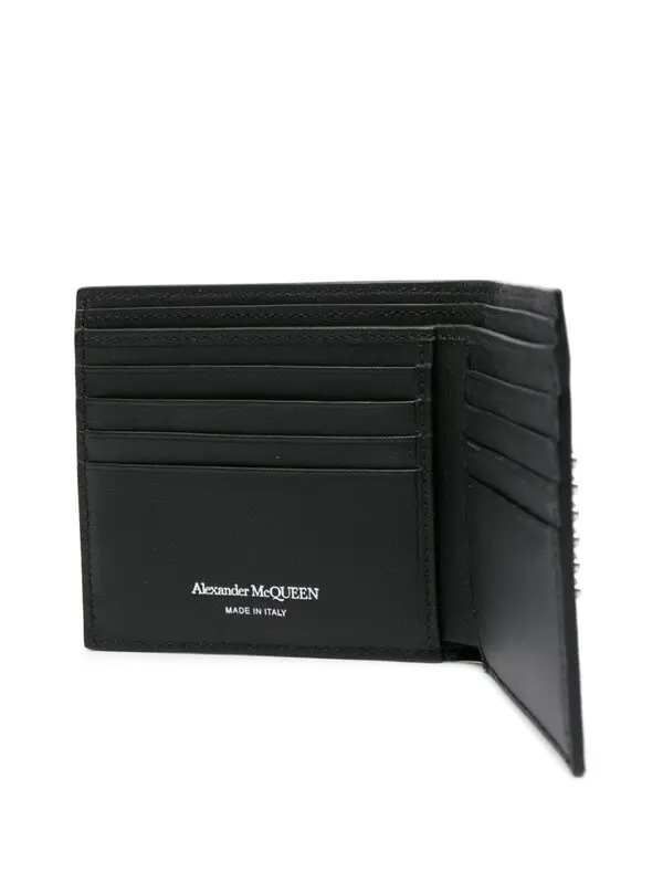 Alexander McQueen Studded Bi-fold Leather Wallet