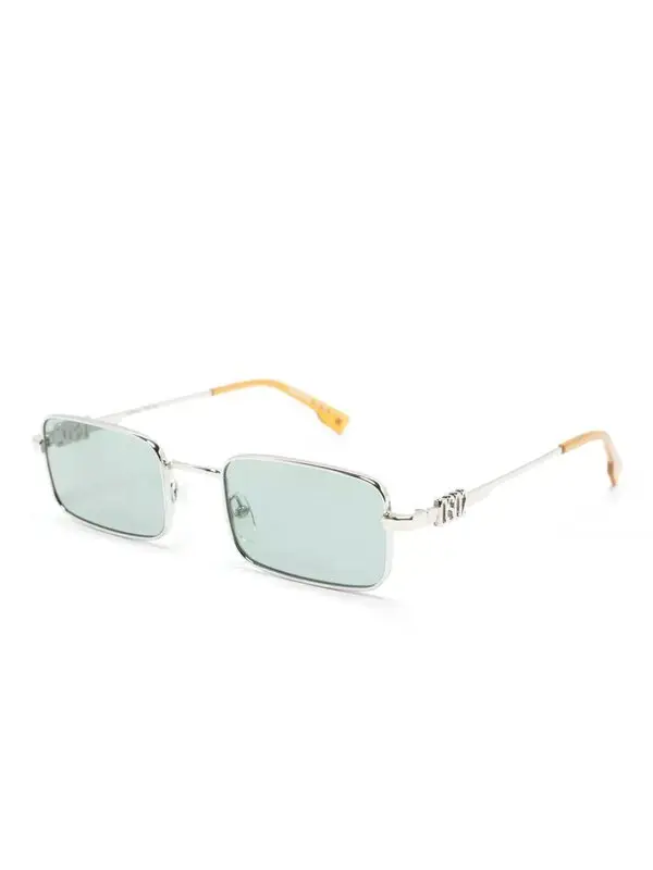 Dsquared2 Logo-engraved Rectangle-frame Sunglasses - Silver