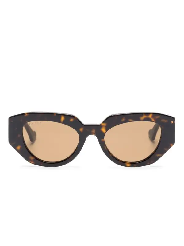 Gucci Geometric Frame Sunglasses - Brown