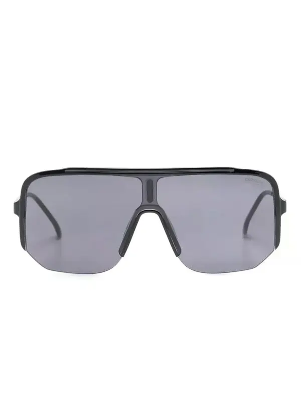Carrera Eyewear 1060/s Logo-print Shield-frame Sunglasses - Black