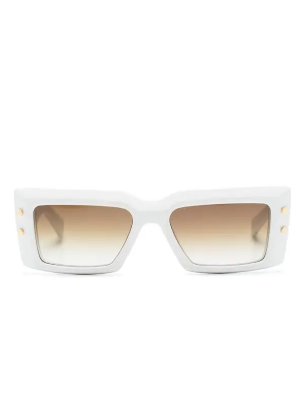 Balmain Impérial Rectangle-frame Sunglasses - White