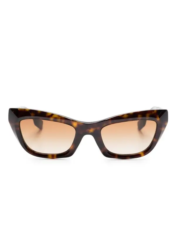 Burberry Lettering-plaque Sunglasses - Brown