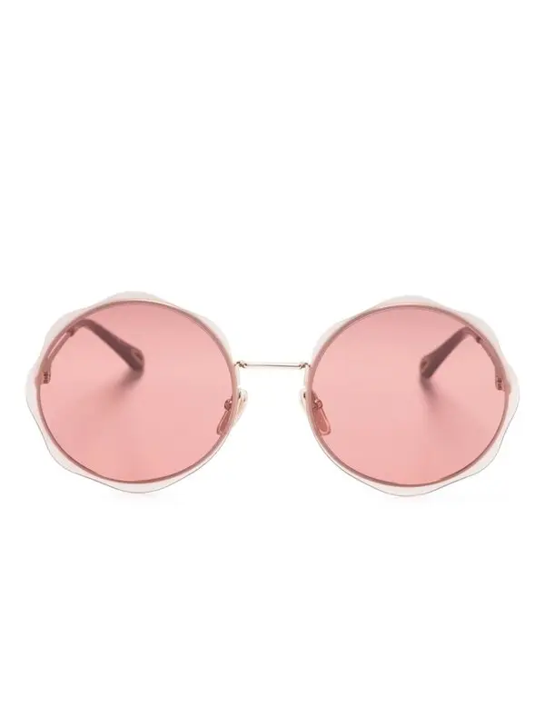 Chloé Honoré Scallop-frame Sunglasses - Red