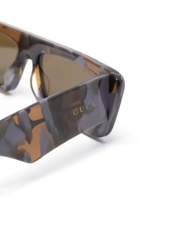 Gucci Tortoiseshell Rectangle-frame Sunglasses