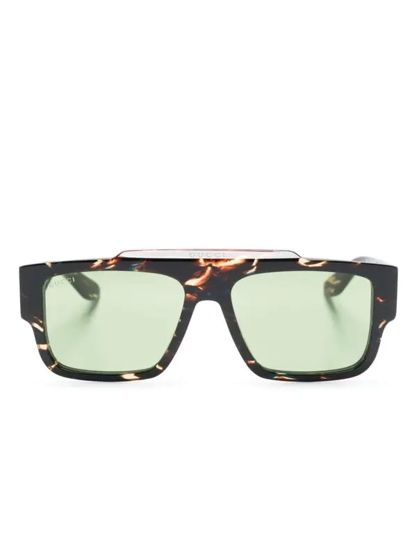 Gucci Tortoiseshell Square-frame Sunglasses - Brown