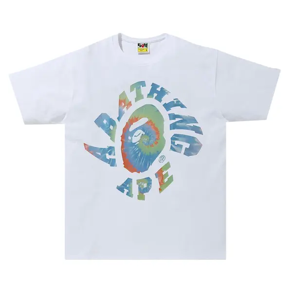 A BATHING APE Pigment Tie Dye Twist College Tee /sax - White