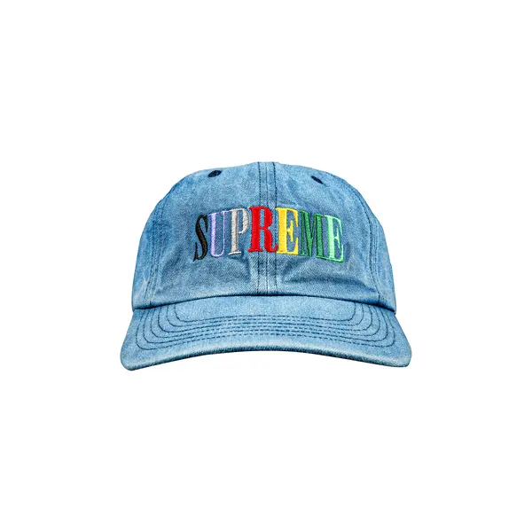 Supreme Multi Color Logo 6-panel Cap - Blue
