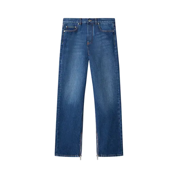 Off-White Arrow Tab Zip Detail Jeans - Blue