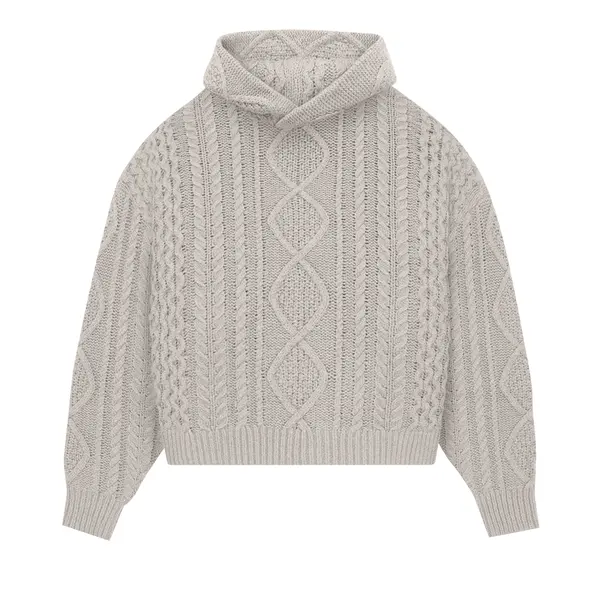 Fear Of God Cable Knit Hoodie - Grey