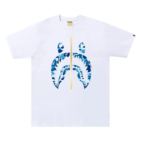 A BATHING APE Abc Camo Shark Tee /blue - White
