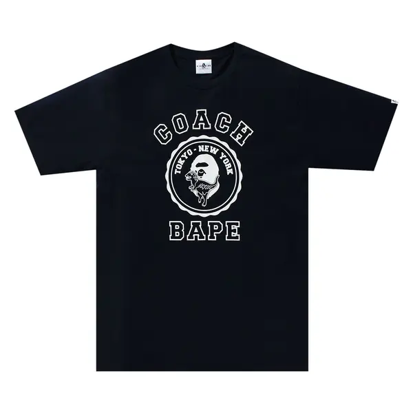 A BATHING APE X Coach College Tee 'black - Blue