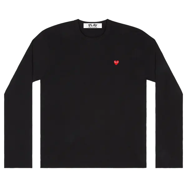 Play Comme Des Garcon Small Heart Long-sleeve T-shirt - Black