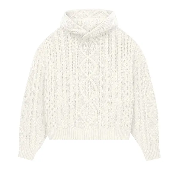 Fear Of God Cable Knit Hoodie - Cream
