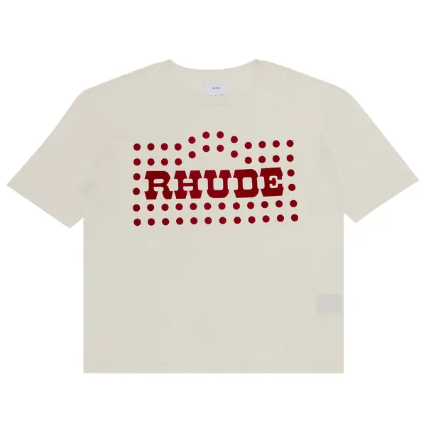 Rhude Flocked Burnout Tee - White